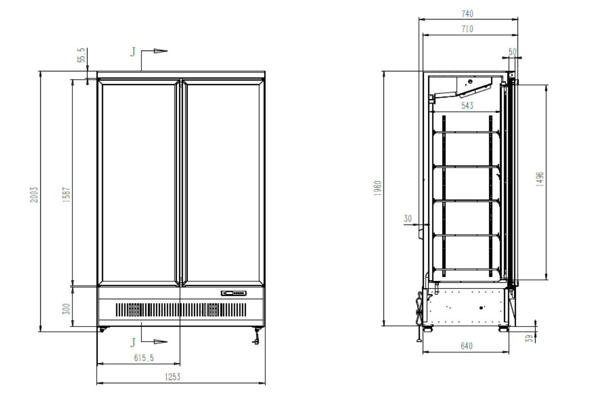 Maxima refrigerator with 3 glass doors - black/white mode - Gelo Blue ...