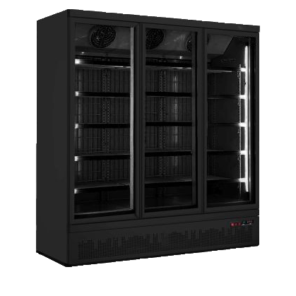 Maxima refrigerator with 3 glass doors - black model GTK - Gelo Blue ...