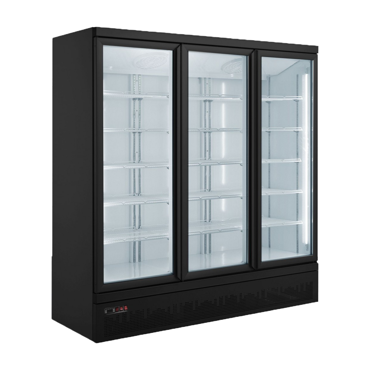 Maxima refrigerator with 3 glass doors - black/white mode - Gelo Blue ...